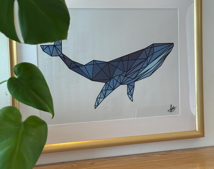 Whale, Geometric Whale, Whale Wall Art, Whale Decor, Whale Outlines ...