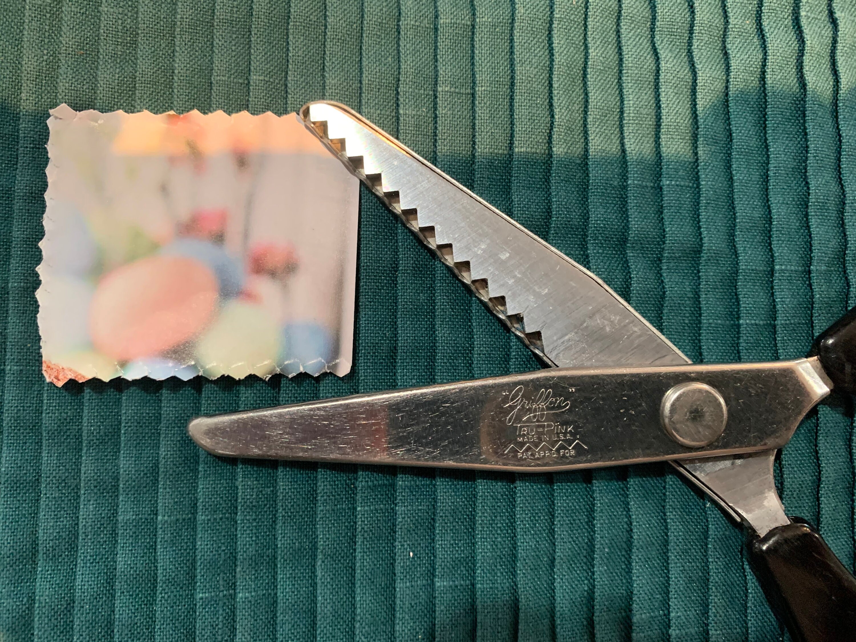 Vtg Griffon Pinking Shears, Ball Bearing, Self Adjusting, Chrome Plated ...