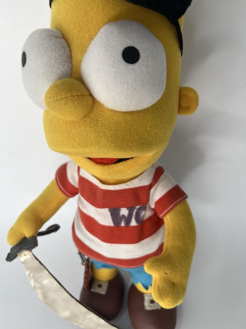 Bart Simpson Pirate Plush Eye Patch Sword-matching Keychain - Etsy