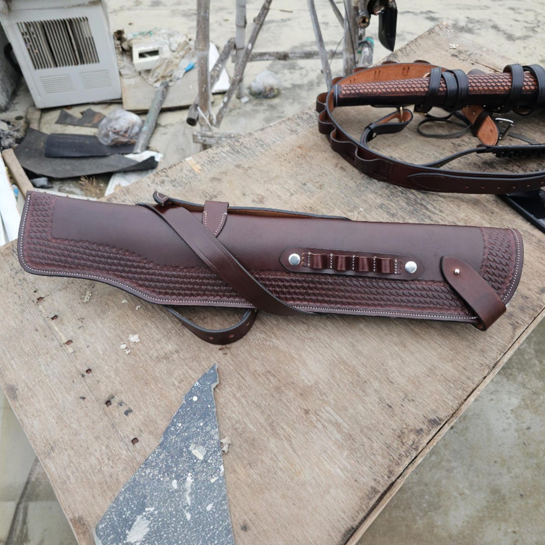 Shotgun Scabbard – 26" – Handmade Full Grain Leather Hand-tooled ...