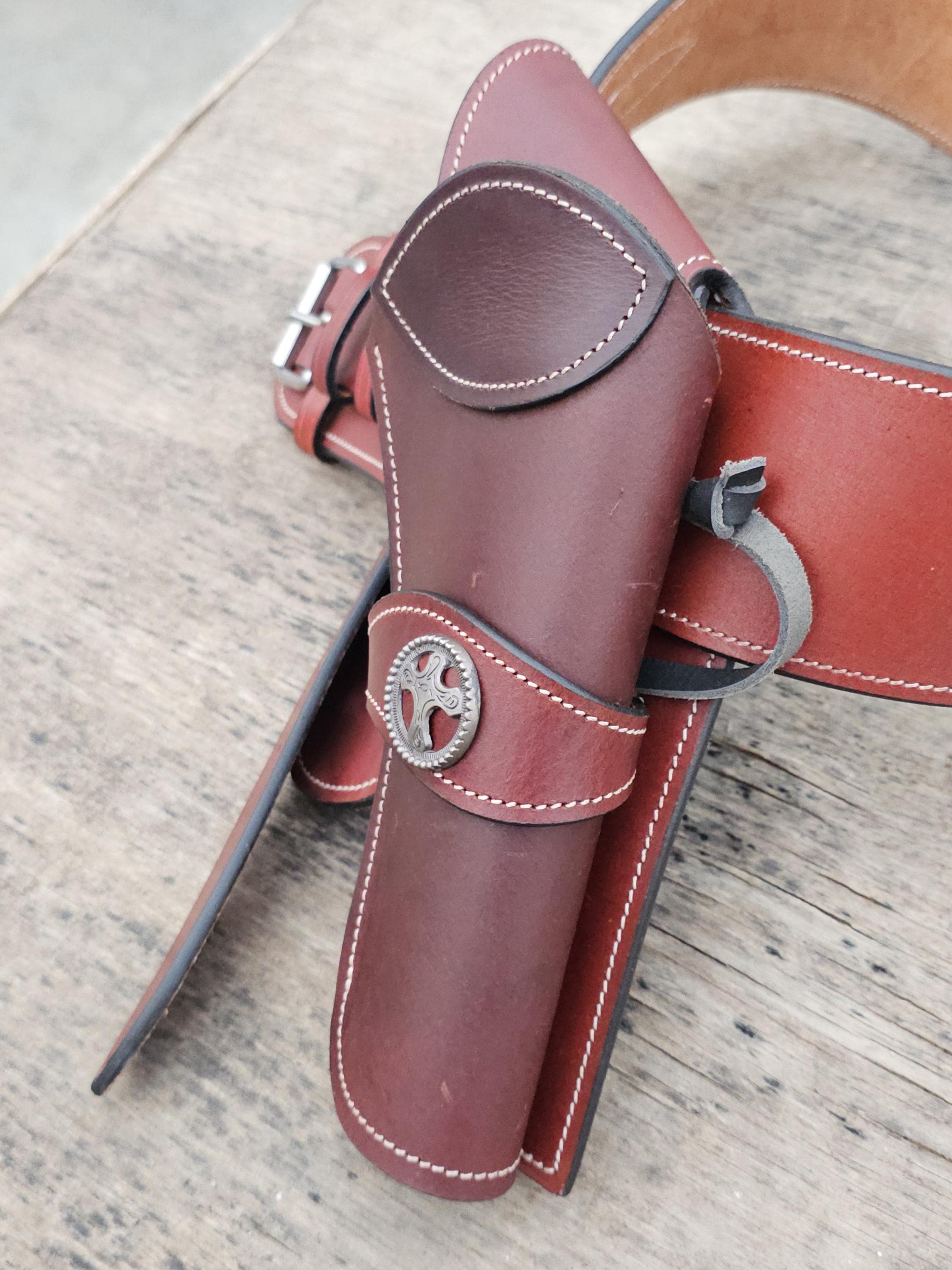 Western Cross Draw Gun Holster With Belt – Full-grain Leather – Fits 4 ...