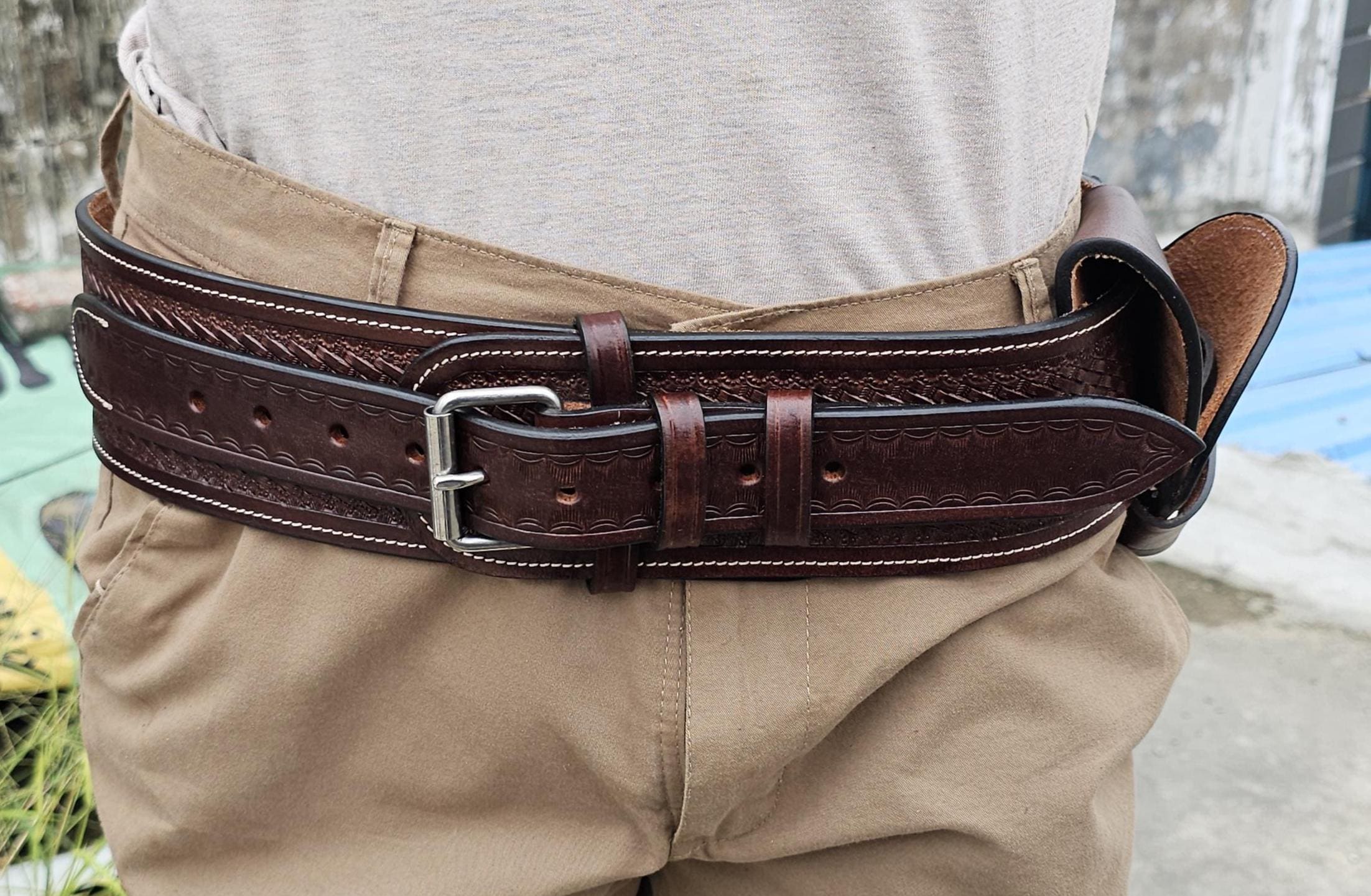 Western Cross Draw Gun Holster With Belt – Handmade Full Grain Leather ...