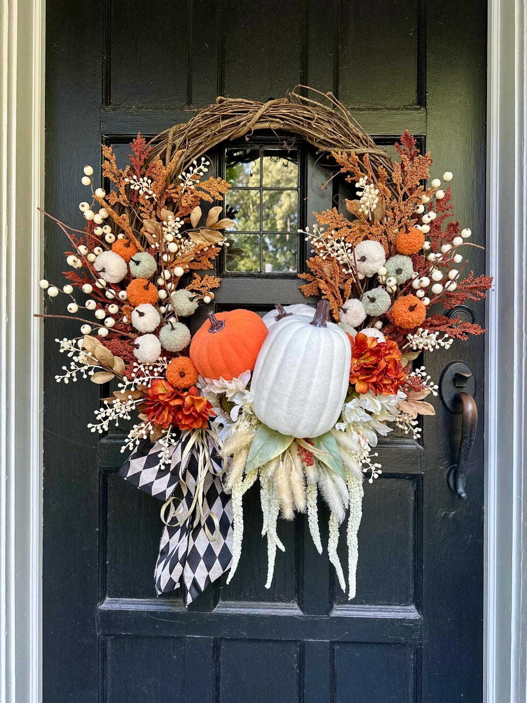 Fall Wreath, Fall Door Wreath, Pumpkin Wreath, Thanksgiving Wreath - Etsy