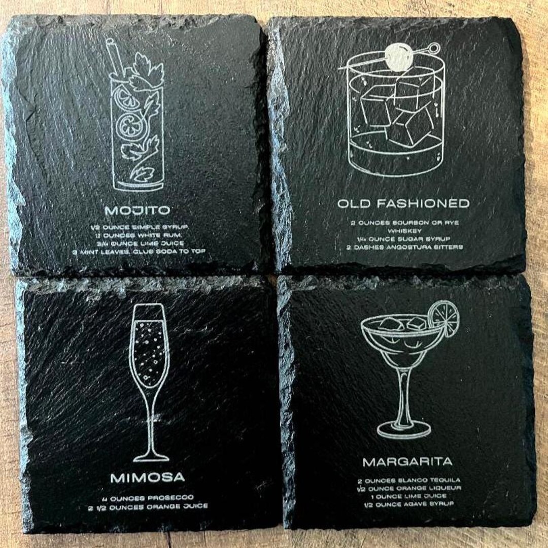 Slate Coaster, Rock, 4x4 Inches, Custom, Laser Engraved, Personalized ...