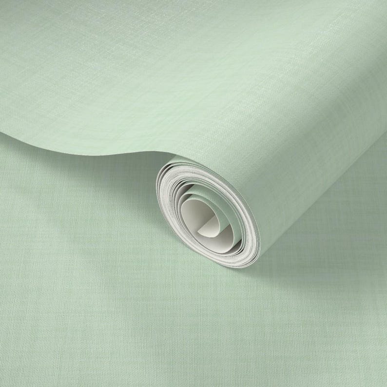 Seafoam Green Solid Color Linen Textured Peel and Stick Wallpaper Rolls ...