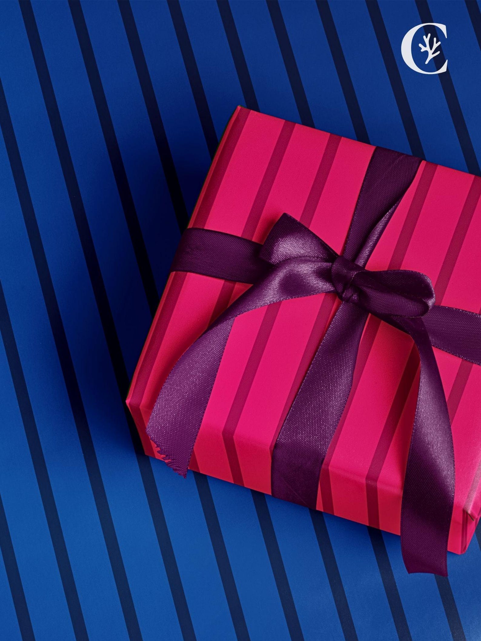 Luxury Blue Stripe Wrapping Paper, Monochromatic Sapphire Striped Gift ...