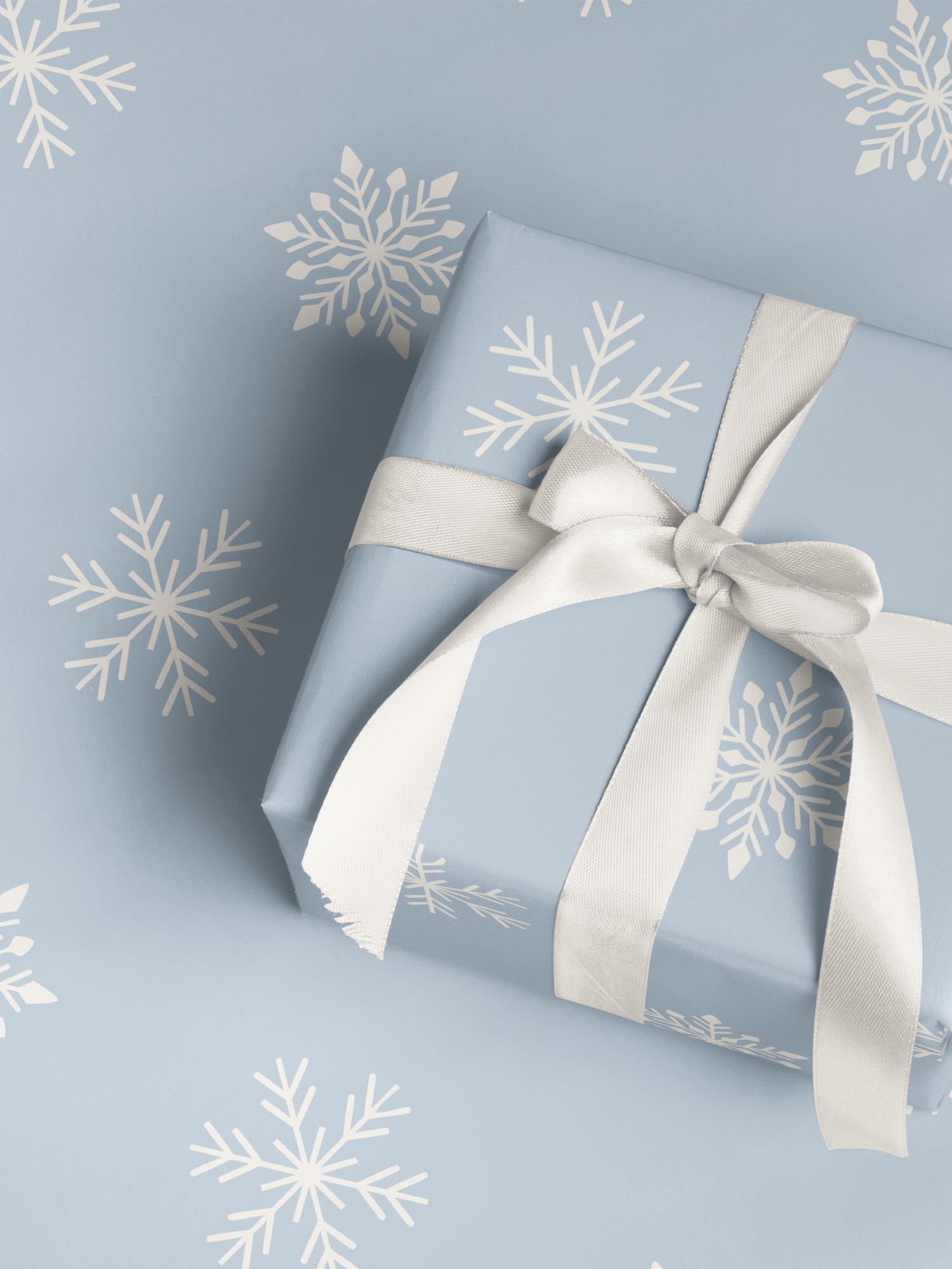 Blue Snowflake Wrapping Paper, Modern Winter Luxury Gift Wrap - Etsy