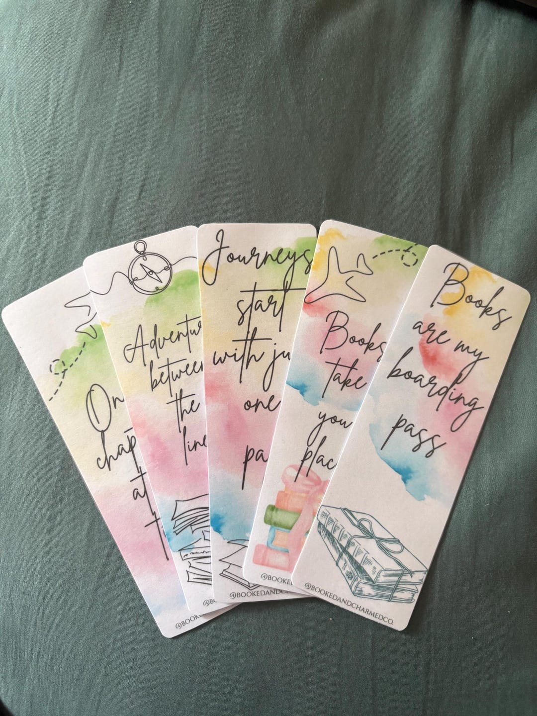 Watercolor Travel Bookmark Set: Wanderlust Book Lover Gift - Etsy