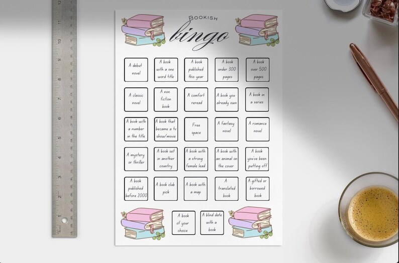 Bookish Bingo Reading Challenge: Cozy Game for Bookworms - Etsy