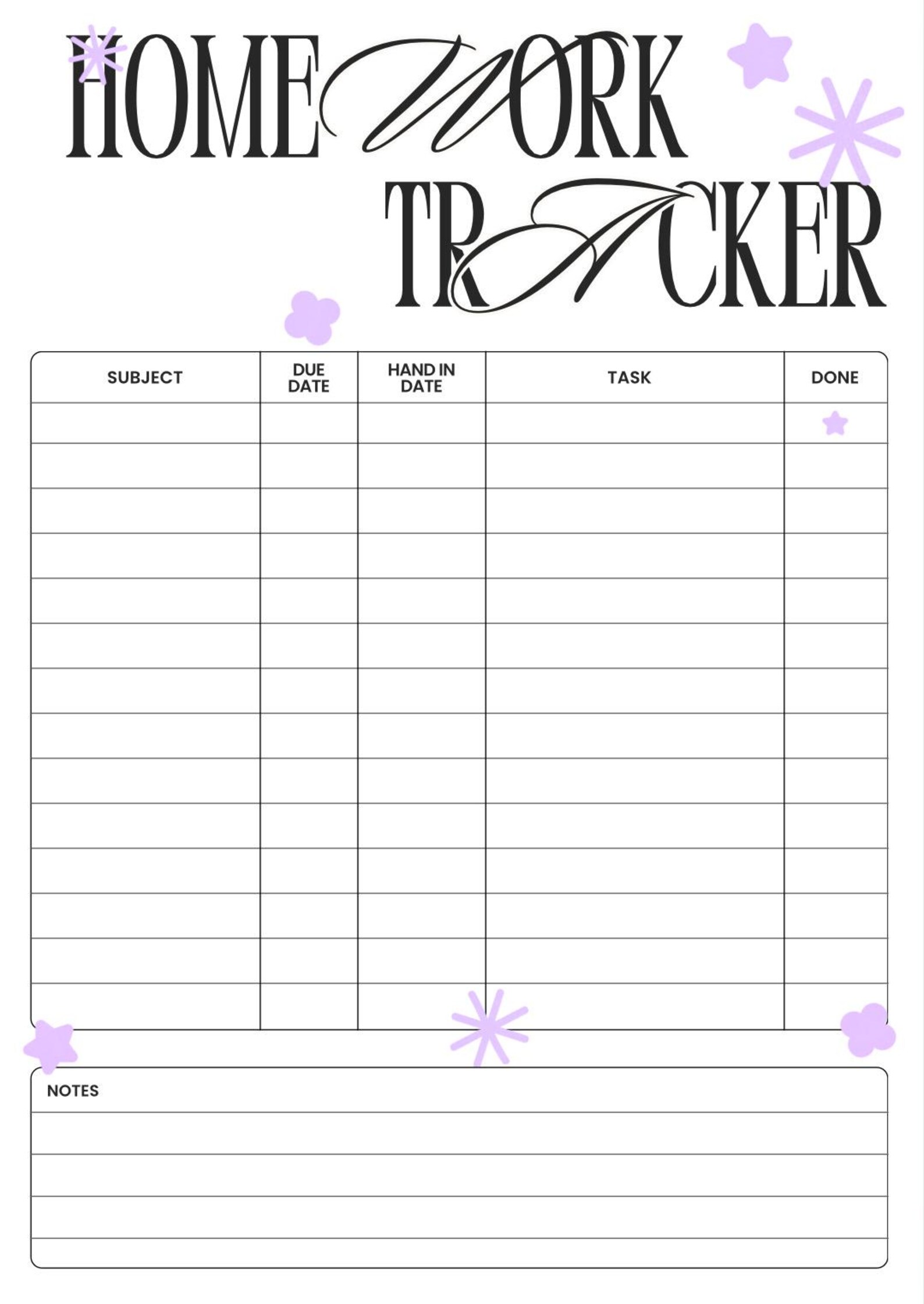 Homework Tracker Sheets | Study Planner for Students | GCSE & A-level ...