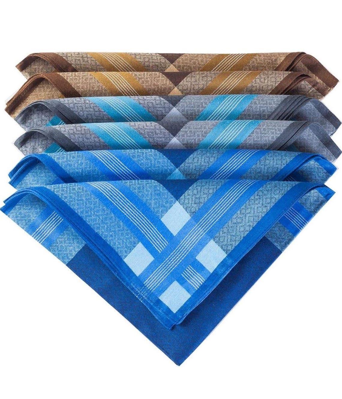 100% Cotton Plaid Handkerchiefs – Multicolored Pocket Squares (16"x16 ...