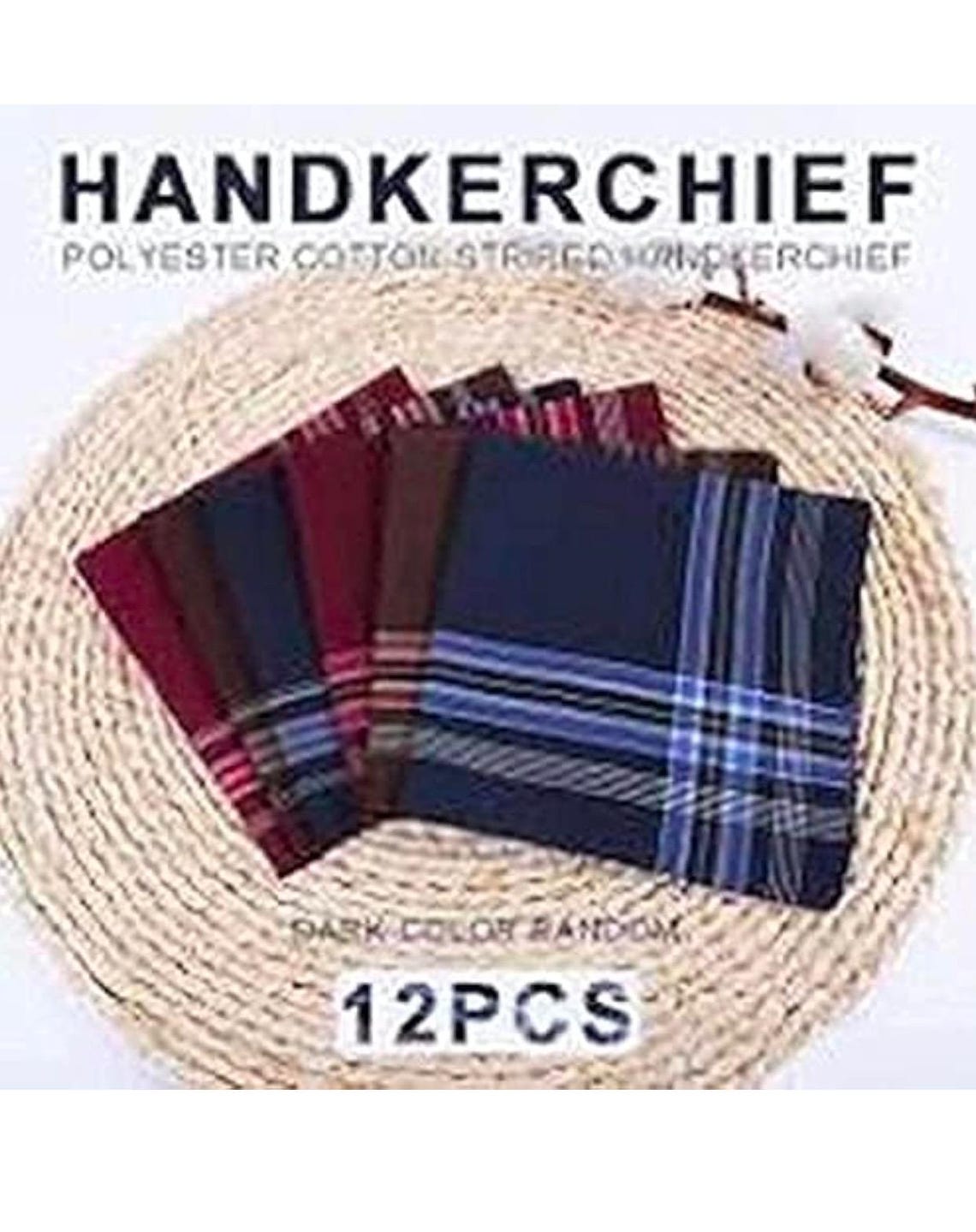 100% Cotton Plaid Handkerchiefs – Multicolored Pocket Squares (16"x16 ...