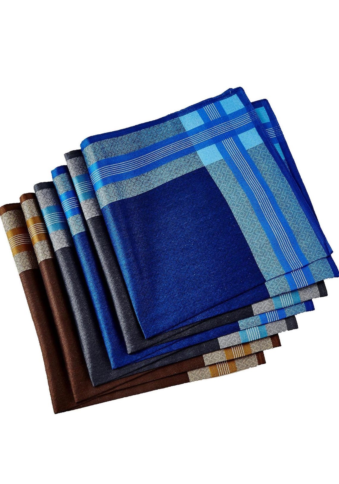 100% Cotton Plaid Handkerchiefs – Multicolored Pocket Squares (16"x16 ...