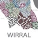 Typographic Map of Wirral, England | Borough of Wirral Map | Merseyside ...