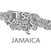 Typographic Map of Jamaica Caribbean Island Map Country | Etsy