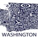 Typographic Map of Washington State WA State Map USA Map | Etsy