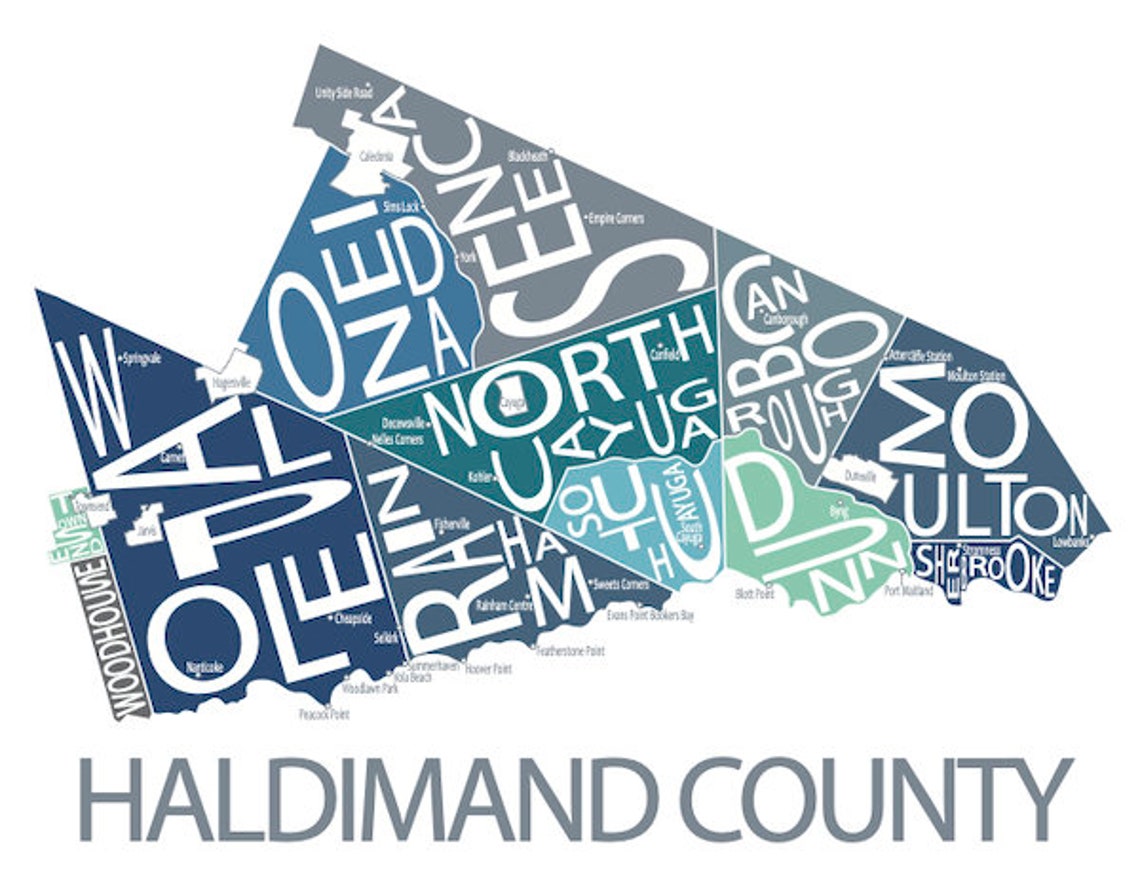Typographic Map of Caledonia Ontario Haldimand County | Etsy