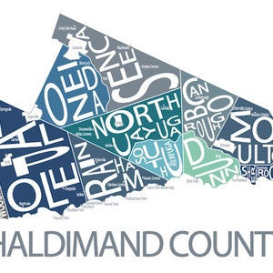 Typographic Map of Hagersville, Ontario | Haldimand County | City Map ...