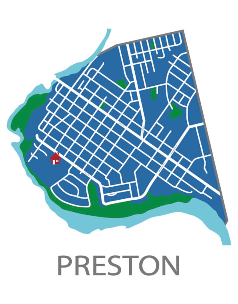 Typographic Map of Preston in Cambridge Ontario City Map - Etsy