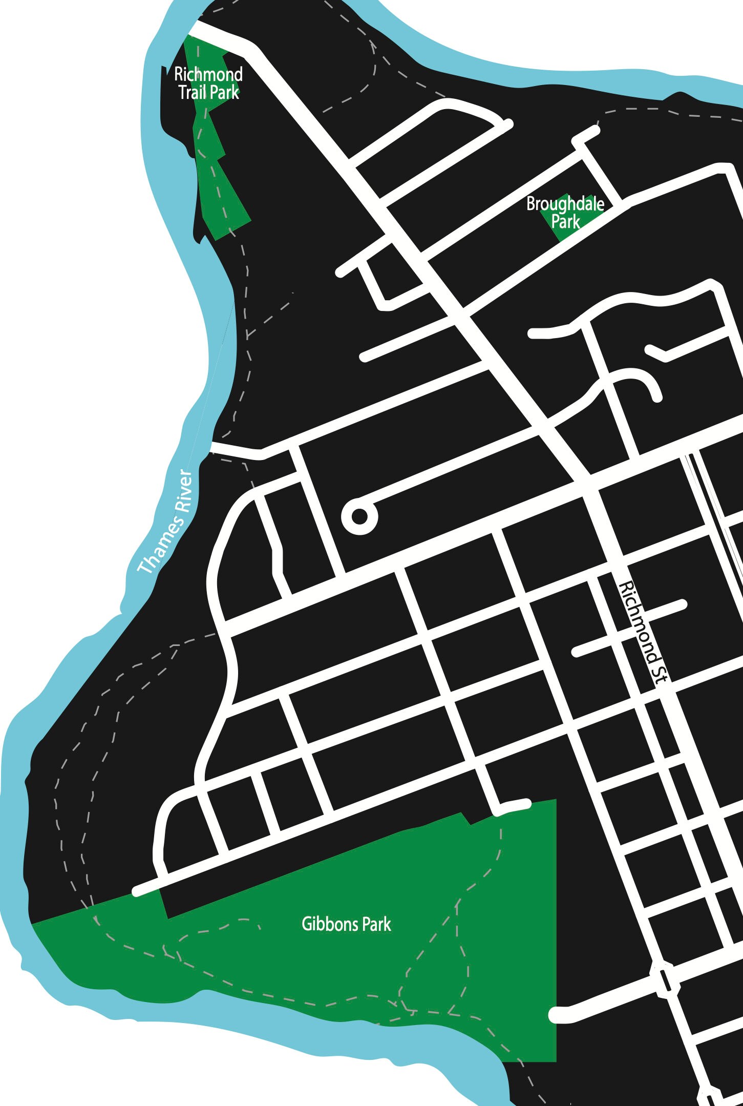 Typographic Map of the Old North Neighbourhood in London, Ontario ...
