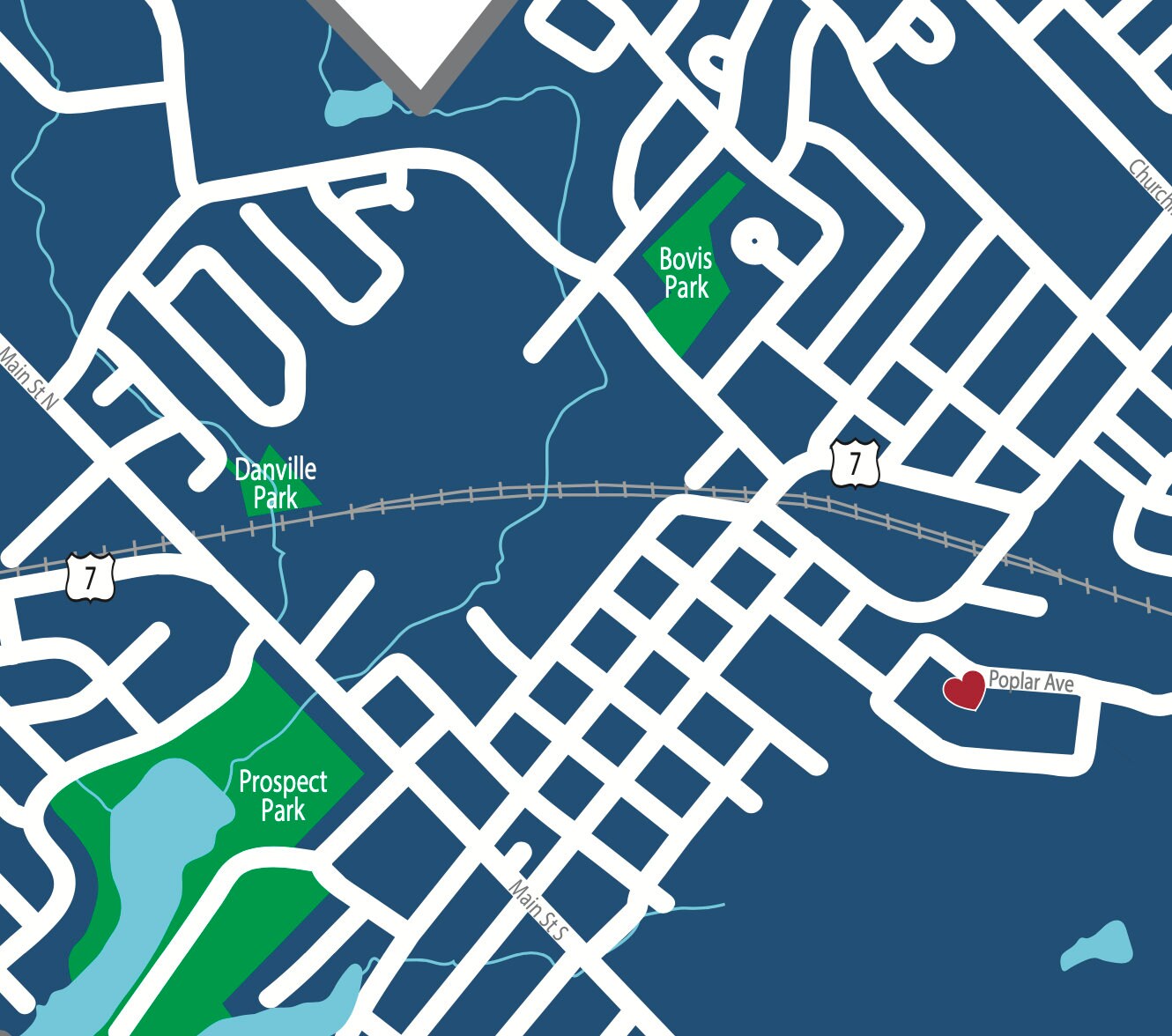 Typographic Map of Acton, Ontario | Halton Region | Halton Hills | City ...