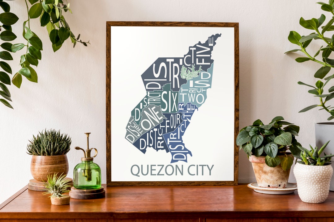 Typographic Map of Quezon City Phillipines QC Congressional - Etsy