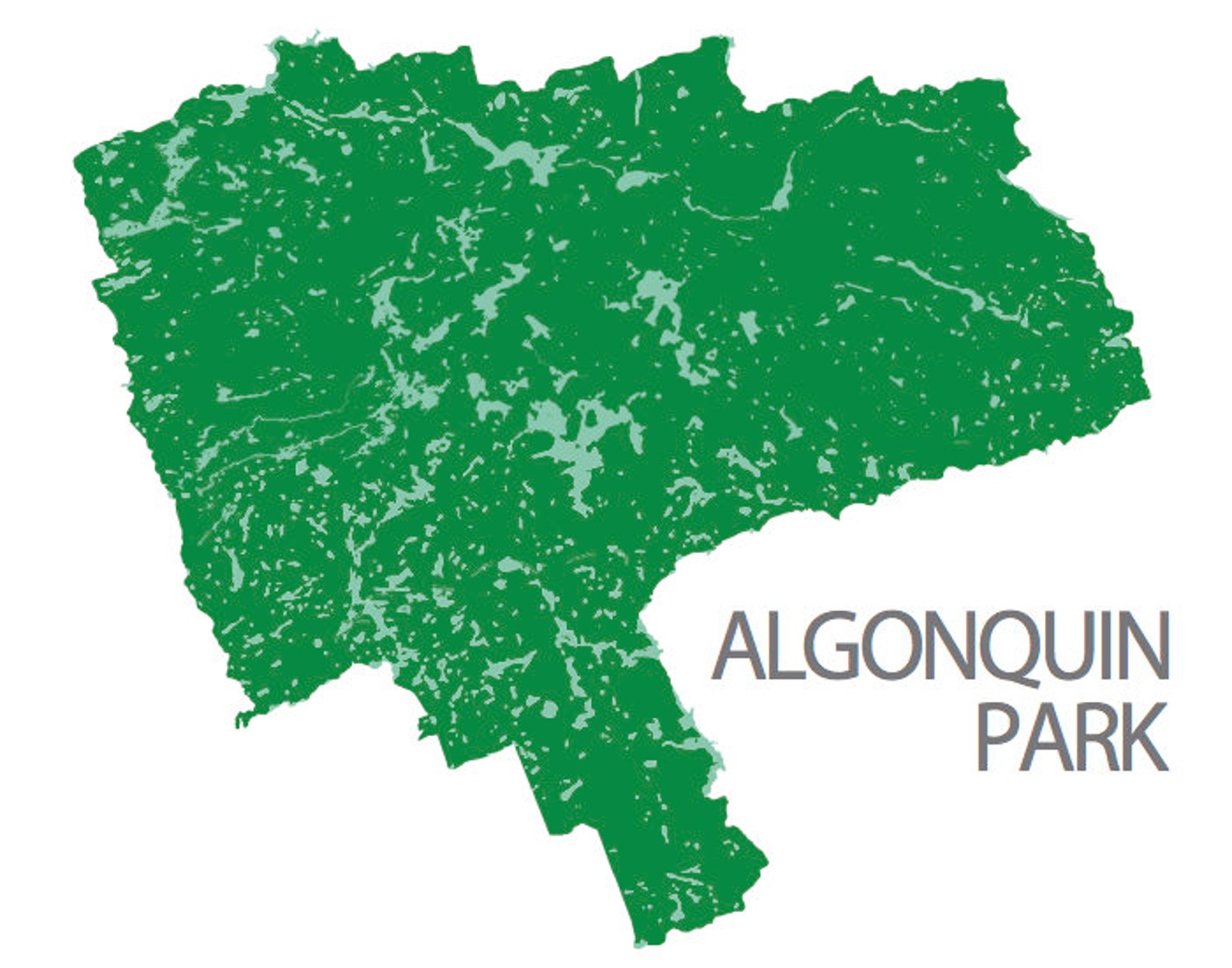 Typographic Map of Algonquin Park Ontario Canadian Map - Etsy Canada