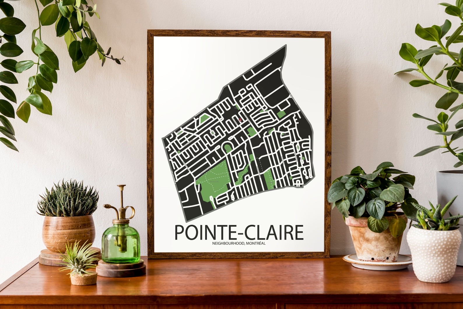 Typographic Map of the Pointe-claire Neighbourhood in - Etsy