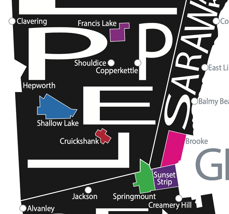 Typographic Map of Georgian Bluffs, Ontario | Township Map | Grey ...
