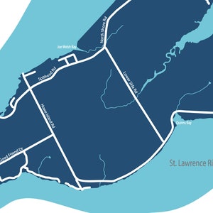 Typographic Map of Howe Island, Ontario, Canada | Thousand Islands ...