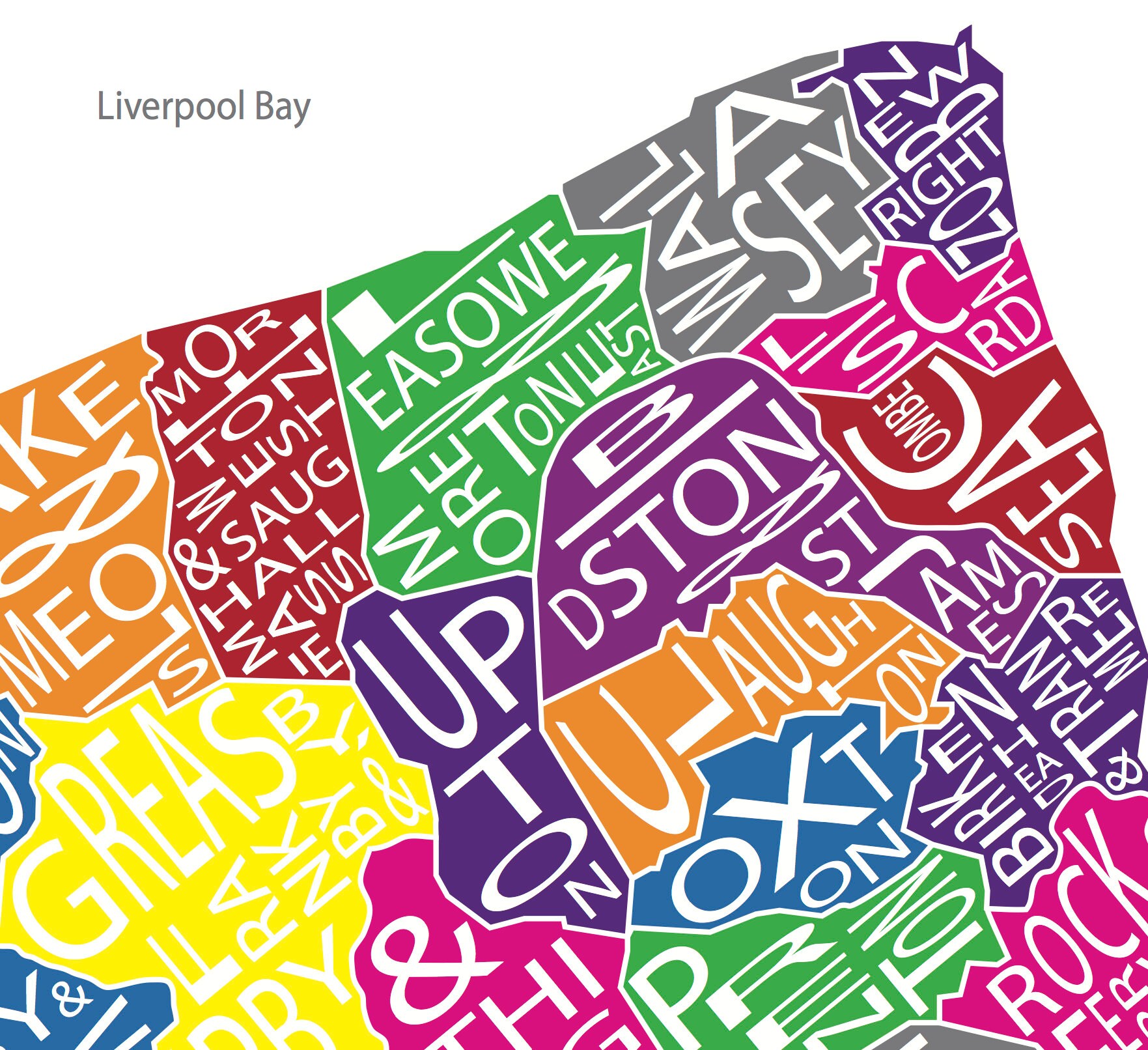 Typographic Map of Wirral England Borough of Wirral Map | Etsy UK