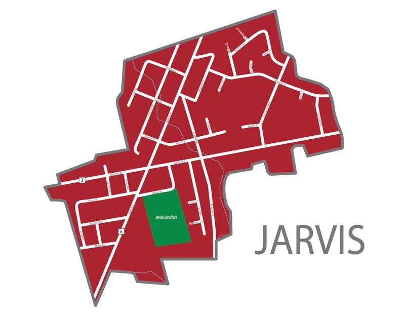 Typographic Map of Jarvis, Ontario | Haldimand County | City Map Print ...