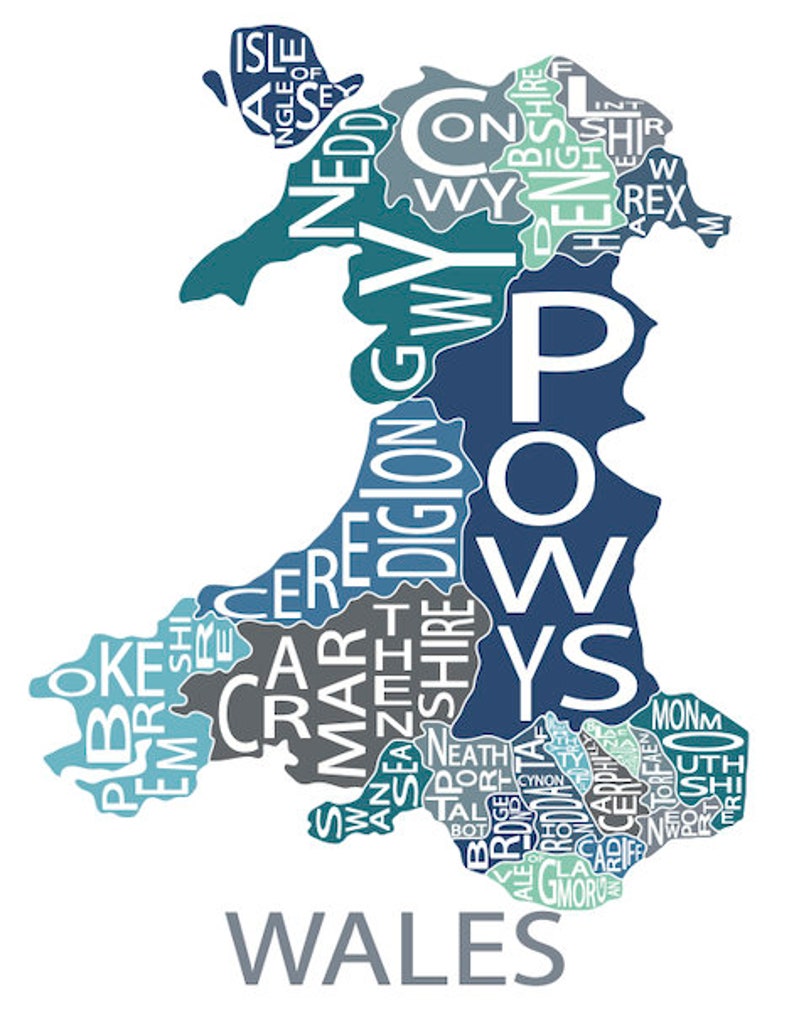 Typographic Map of Wirral England Borough of Wirral Map - Etsy