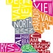 Typographic Map of Phoenix, Arizona | Urban Villages Map | Neighborhood ...