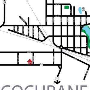 Typographic Map of Cochrane, Ontario | Canadian Map | Hometown Map ...