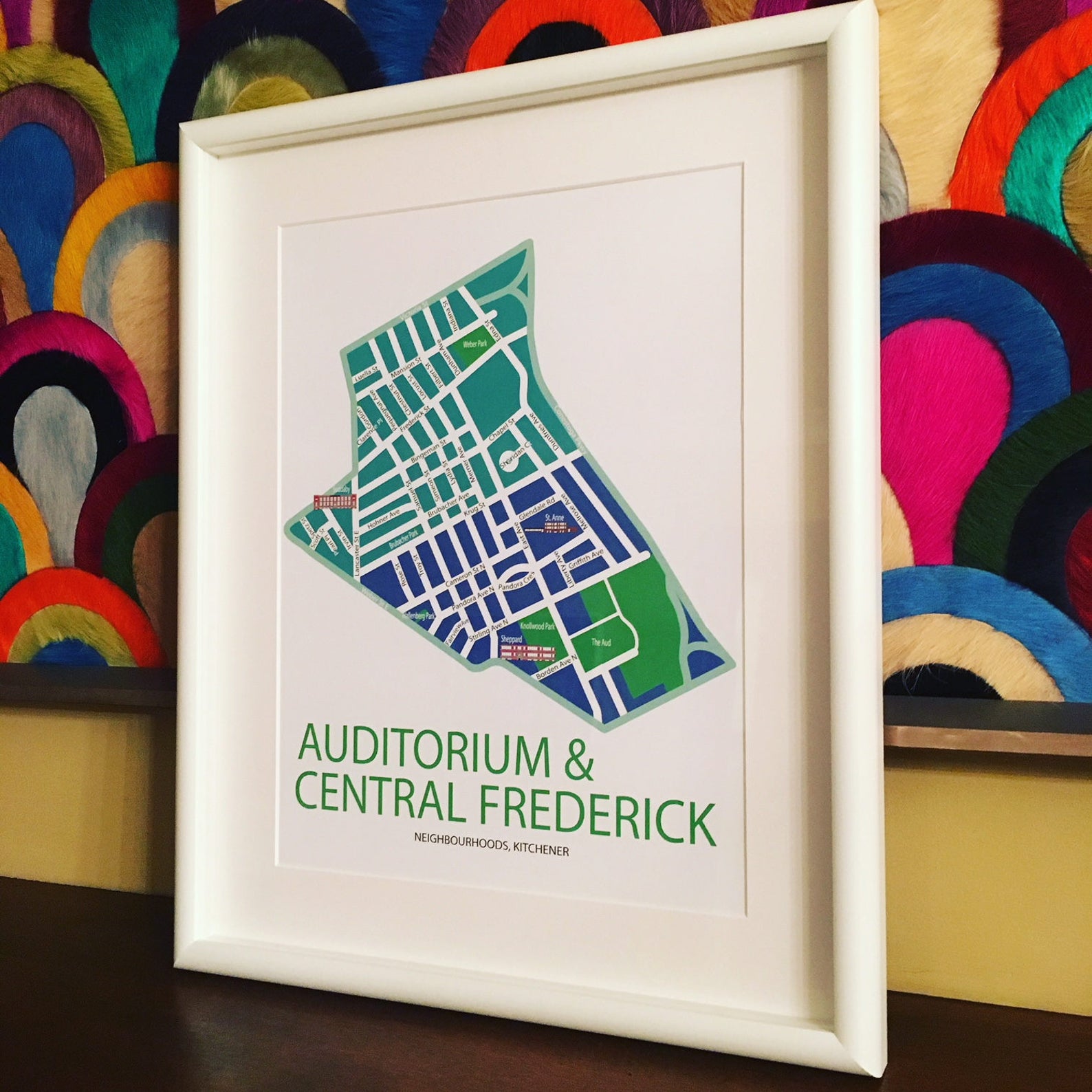 Typographic Map of the Auditorium Neighbourhood of Kitchener, Ontario ...