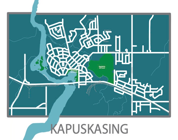 Typographic Map of Kapuskasing Ontario Cochrane District - Etsy Ireland