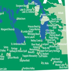 Typographic Map of Provincial Parks in Manitoba | Manitoba Parks Map ...
