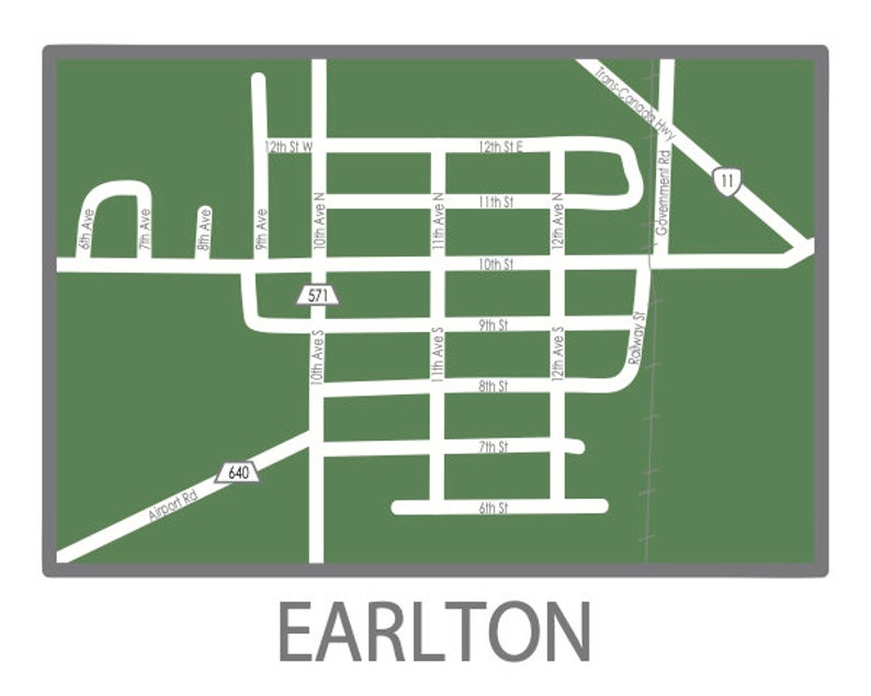 Typographic Map of Earlton Ontario Armstrong Township - Etsy