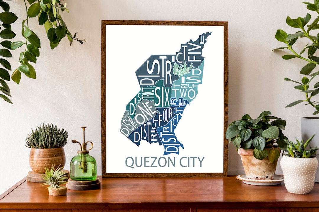 Typographic Map of Quezon City, Phillipines | QC Congressional ...