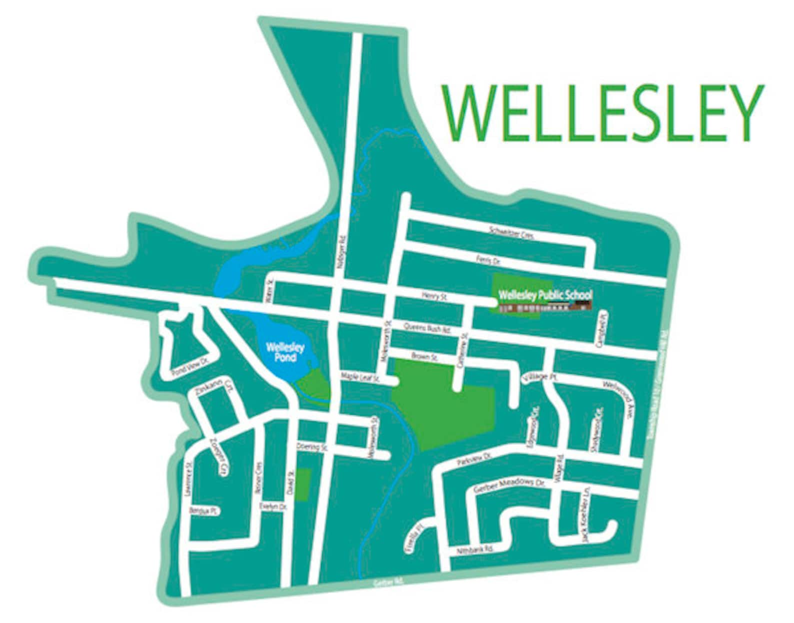 Typographic Map of Wellesley Township, Region of Waterloo, Ontario ...