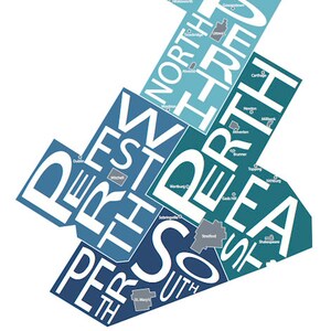 Typographic Map of Perth County, Ontario | County Map Print | Canadian ...