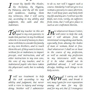 Modern Hippocratic Oath Print | Doctor Oath Print | Perfect Doctor Gift ...