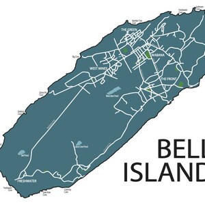 Typographic Map of Bell Island, Newfoundland | Avalon Peninsula ...