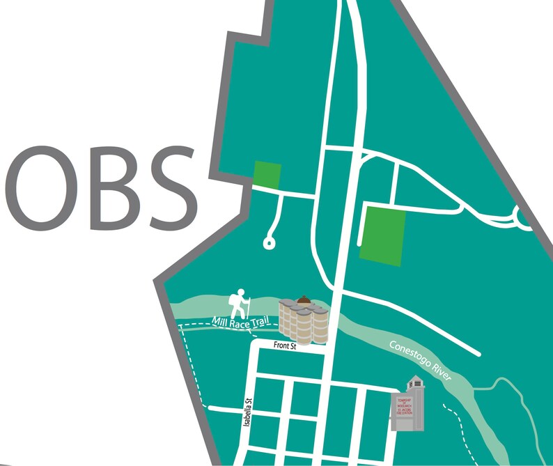 Typographic Map of St. Jacobs Ontario Waterloo Region Town | Etsy