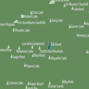 Typographic Map of Parks in Alberta | Alberta Parks Map | Camping Map ...