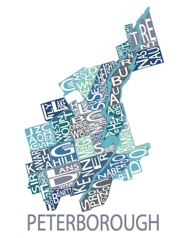 Typographic Map of the Breweries of Peterborough, Ontario | Craft Beer ...