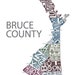Typographic Map of Bruce County Ontario County Map Print - Etsy Canada