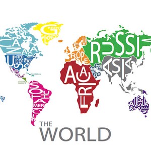 Typographic Map of the World | World Continents Map | Custom Map Poster ...