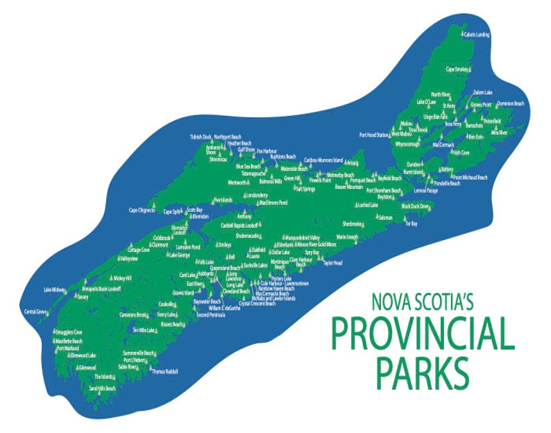 Typographic Map of Provincial Parks in Nova Scotia | Nova Scotia Parks ...